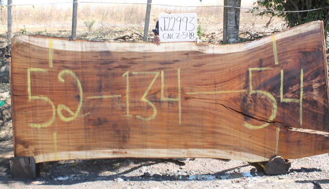 Custom Parota Table Top: 134" x 52"-54" x 2.5"